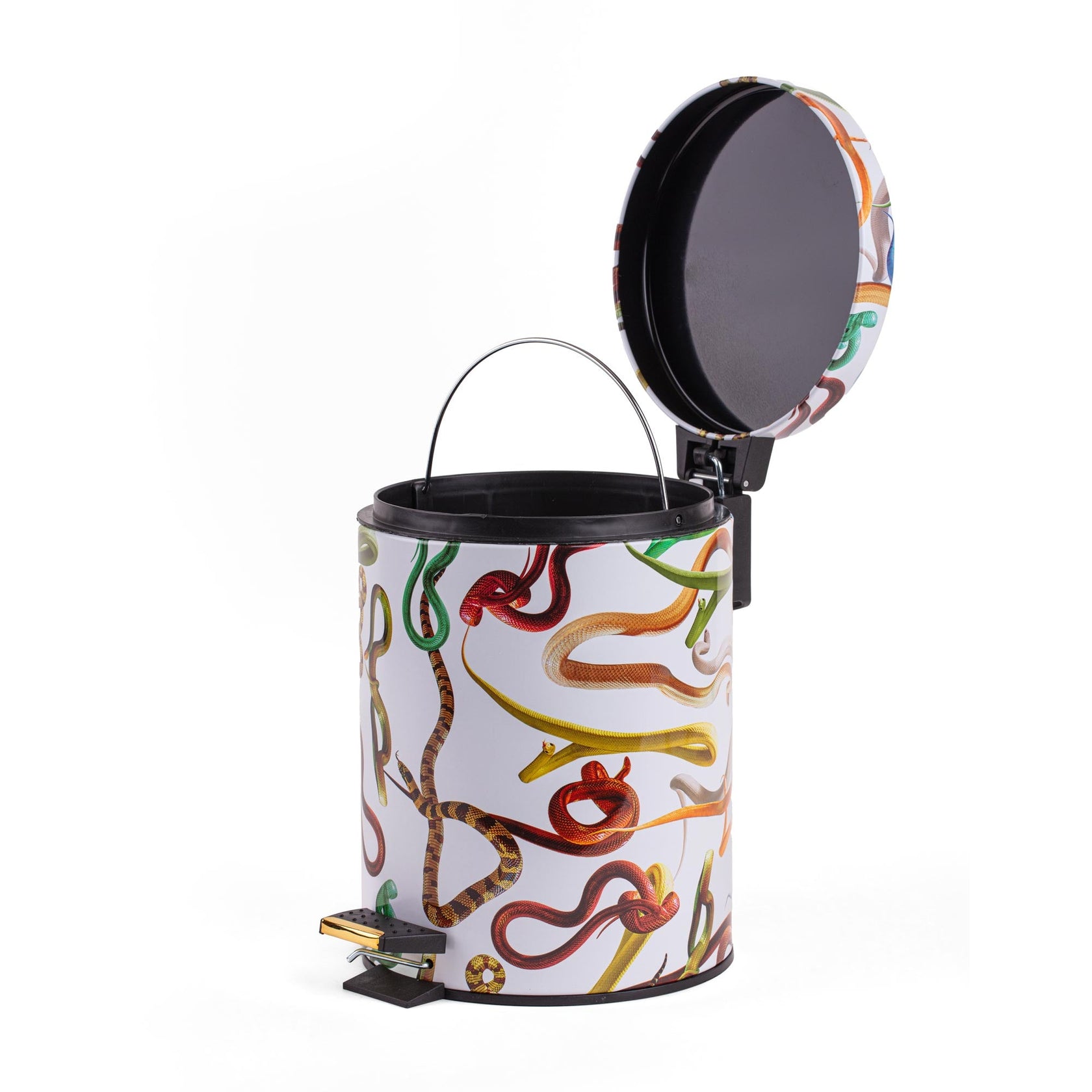 Dustbin 5L - Snakes White – SELETTI USA